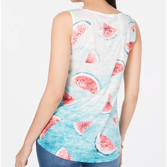 Style & Co. | Tops | Nwt Style Co Watermelon Print Swing Tank Top L ...